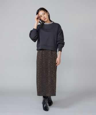 レオパードジャカードAラインスカート（6954152024） | 7