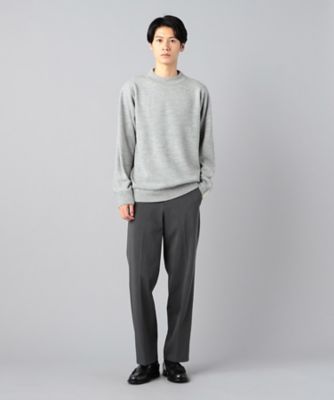 天竺×裏目切り替え強縮 クルーネックニット（0734KI03