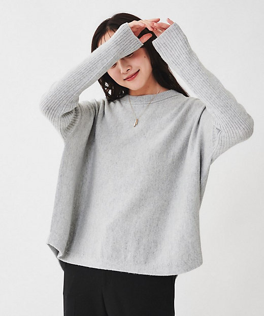 ウールシルクカシミヤミックス ボートネックプルオーバーニット ウールシルクカシミヤミックス ボートネックプルオーバーニット