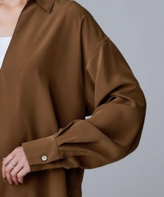 セットアップ可／スキッパー／ゆったり】リラクパウダーシャツ