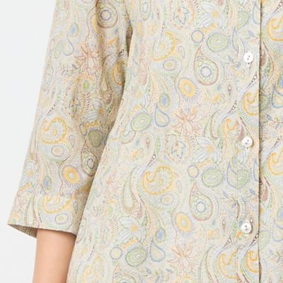 【リバティプリント・洗える・綿100％】ペイズリー柄チュニックシャツ（12034552） | LOBJIE (Women)/ロブジェ | 三越伊勢丹オンラインストア・通販【公式】