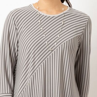 【洗える・接触冷感・日本製】Soalon Aラインボーダーチュニック（12122543） | LOBJIE (Women)/ロブジェ | 三越伊勢丹オンラインストア・通販【公式】