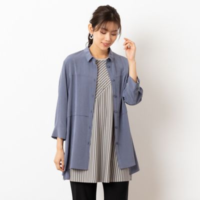 【洗える・接触冷感・日本製】Soalon Aラインボーダーチュニック（12122543） | LOBJIE (Women)/ロブジェ | 三越伊勢丹オンラインストア・通販【公式】