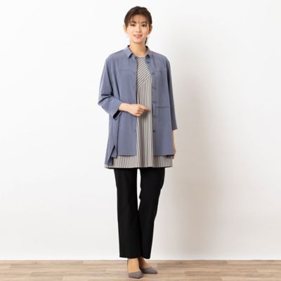 【洗える・接触冷感・日本製】Soalon Aラインボーダーチュニック（12122543） | LOBJIE (Women)/ロブジェ | 三越伊勢丹オンラインストア・通販【公式】