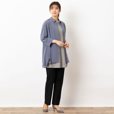 【洗える・接触冷感・日本製】Soalon Aラインボーダーチュニック（12122543） | LOBJIE (Women)/ロブジェ | 三越伊勢丹オンラインストア・通販【公式】