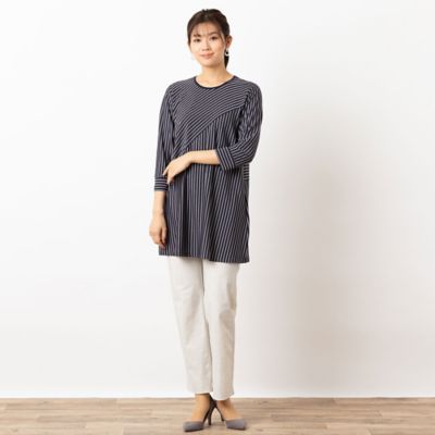 【洗える・接触冷感・日本製】Soalon Aラインボーダーチュニック（12122543） | LOBJIE (Women)/ロブジェ | 三越伊勢丹オンラインストア・通販【公式】