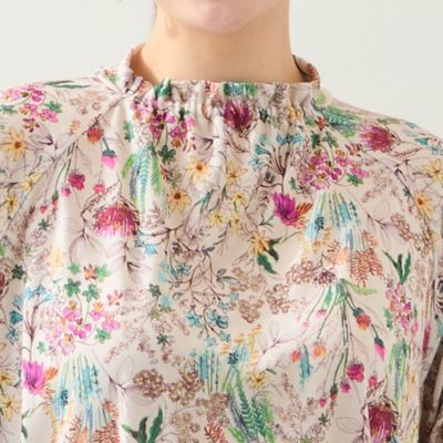 洗える・日本製・3L／4Lサイズあり】フラワーガーデンカットソー