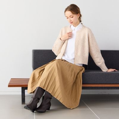 洗える】ネップツイードジップアップニット（73136562