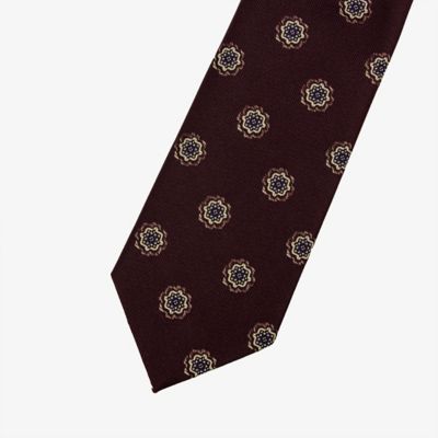 ダーバン D'URBAN 【WEB限定】ボルドー小紋柄ネクタイ