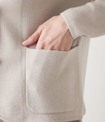 手洗い可能】和紙混接結編み ニットジャケット