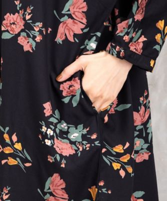 INDESIGN フラワーブーケプリントシャツチュニック 33ー30
