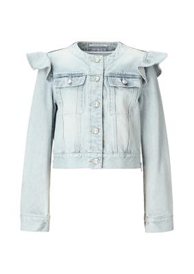 SHOULDER FRILL DENIM JACKET | BORDERS at BALCONY (Women)/ボーダーズアットバルコニー ...