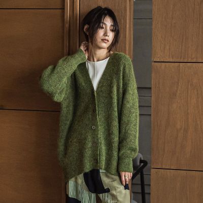 新色追加】フラッフィーVネックニットカーディガン≪手洗い可能