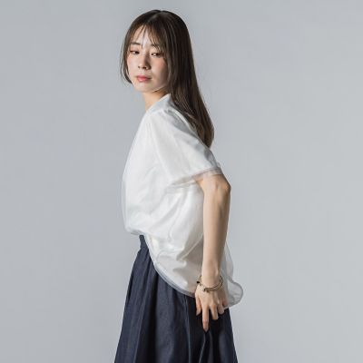 WEB限定】チュールレイヤードロゴカットソー≪手洗い可能