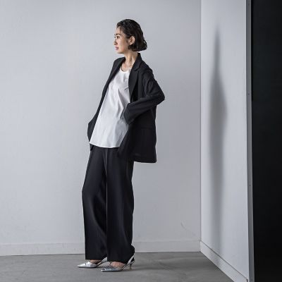 旅楽シリーズ／極】メランジツイルストレートパンツ≪洗濯機で洗える