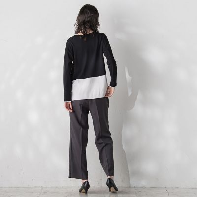 大きいサイズ】配色ブロッキングニット≪手洗い可能≫ | la.f