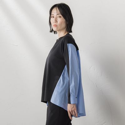 大きいサイズ】バックギャザー切り替えニット≪手洗い可能≫ | la.f