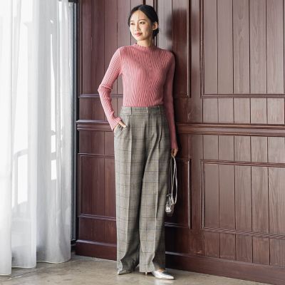 新色追加】袖ボタンランダムリブニット≪手洗い可能≫ | Droite