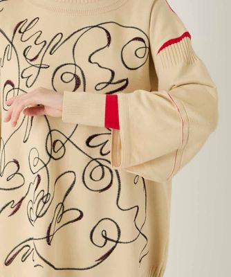 ニュアンス刺繍アクセントニットプルオーバー | HIROKO BIS (Women