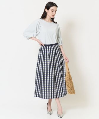 セットアップ対応］シャンブレーチェックスカート | CHRISTIAN AUJARD