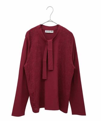 アンサンブル対応］メッシュ柄ボウタイニット | CHRISTIAN AUJARD L