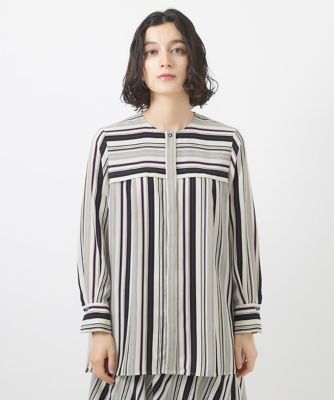 ジョルジュ・レッシュ（ES RECH）/[セットアップ対応]マルチストライプボウタイブラウス セットアップ対応］マルチストライプボウタイブラウス | GEORGES RECH