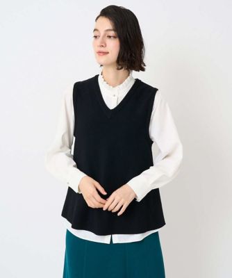 セットアップ対応］Vネックフレアニットベスト | GEORGES RECH (Women