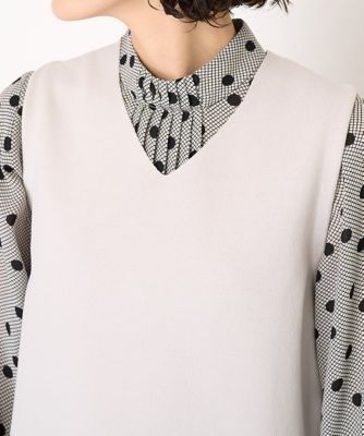 スクエアジャガードニットベスト | GEORGES RECH (Women/小さいサイズ