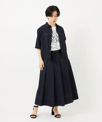 接触冷感／吸汗速乾］サッカータックフレアースカート | GEORGES RECH