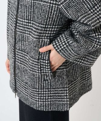 シルクウールグレンチェックポンチョジャケット | GEORGES RECH (Women