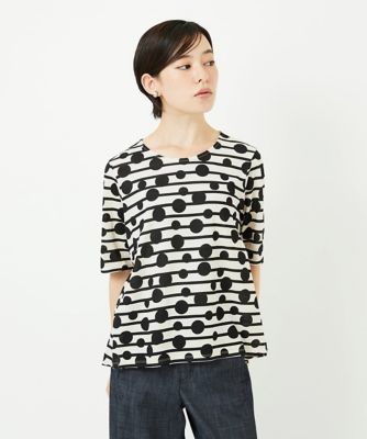 ジョルジュ・レッシュ（ES RECH）/ドライタッチドットボーダーカットソー ドライタッチドットボーダーカットソー | GEORGES RECH (Women/小さい