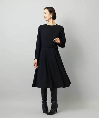 小さいサイズ］ノーカラープリーツワンピース | MICHELKLEIN(Women