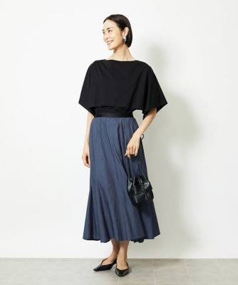 小さいサイズ］シャンブレーデニムフレアスカート | MICHELKLEIN(Women