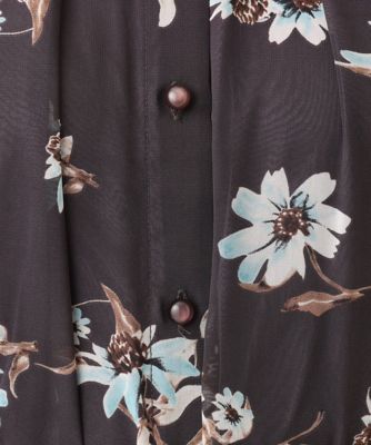 小さいサイズ】花柄フロント釦シフォンブラウス／洗える | MK MICHEL