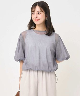 小さいサイズ】デニム調シアーブラウス／洗濯機で洗える | MK MICHEL