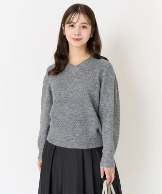 小さいサイズ】ポコポコVネックニット／洗える | MK MICHEL KLEIN