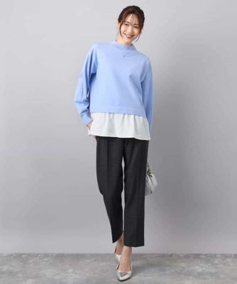 小さいサイズ】ツイード調両面起毛テーパードパンツ／洗える | MK