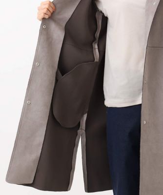 小さいサイズ】フェイクスウェードノーカラーコート／洗える | MK