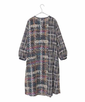 小さいサイズ】ウエストギャザーチェックプリントワンピース ／洗濯機