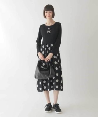 小さいサイズ】ドット柄カットジャカードワンピース | HIROKO BIS