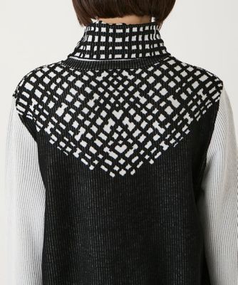 小さいサイズ】チェックアクセントタートルネックニット | HIROKO BIS