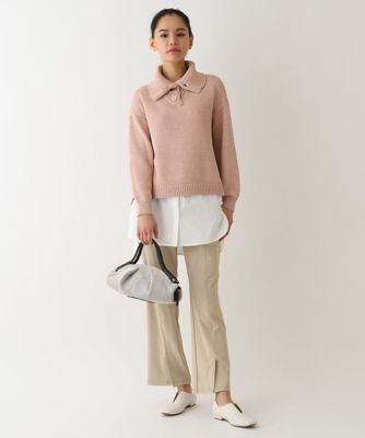 小さいサイズ】テープヤーンリブハイネックニット | HIROKO BIS（Women