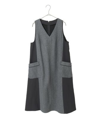 小さいサイズ】異素材Vネックジャンパースカート | HIROKO BIS（Women