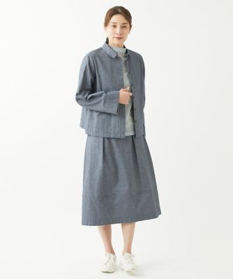 洗える］先染めコットンライクデニムブラウスジャケット | GIANNI LO