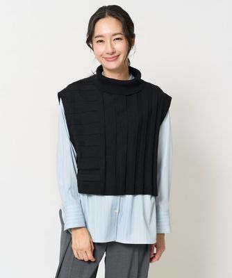 2点セット］リブニットベスト＆バンドカラーブラウス | GEORGES RECH