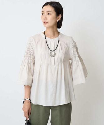 ハンドスモッキング6分袖フレアブラウス | GEORGES RECH (Women