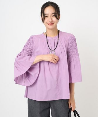 ハンドスモッキング6分袖フレアブラウス | GEORGES RECH (Women