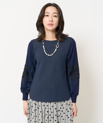 ジョルジュ・レッシュ（ES RECH）/クロスサーモテープ刺繍ジャージープルオーバー クロスサーモテープ刺繍ジャージープルオーバー | GEORGES RECH (Women