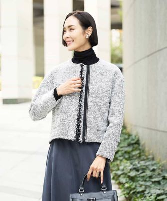 セットアップ対応］ファンシーツイードショートジャケット | MICHEL