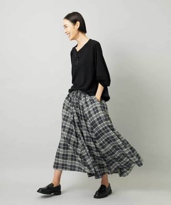 セットアップ対応］ギャザースカート シアーチェック柄 | MICHEL KLEIN
